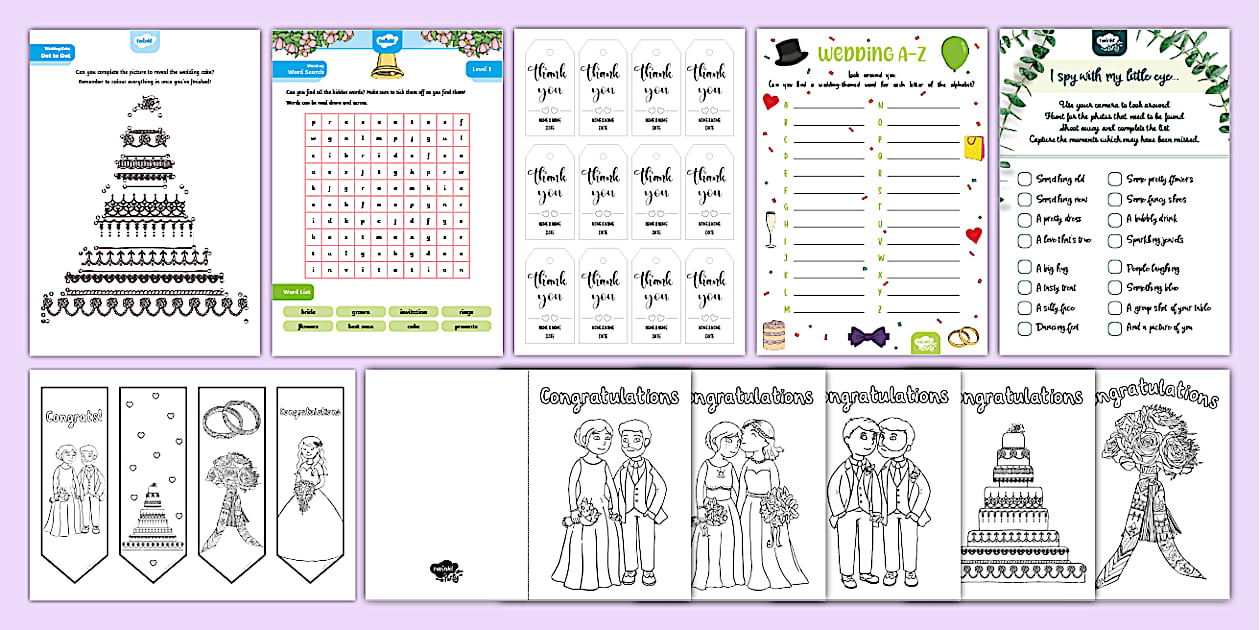 Little Wedding Guests Activity Pack | Twinkl Party - Twinkl