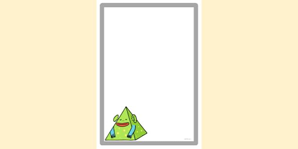 Simple Blank Pyramid Alien Border | Page Borders | Twinkl