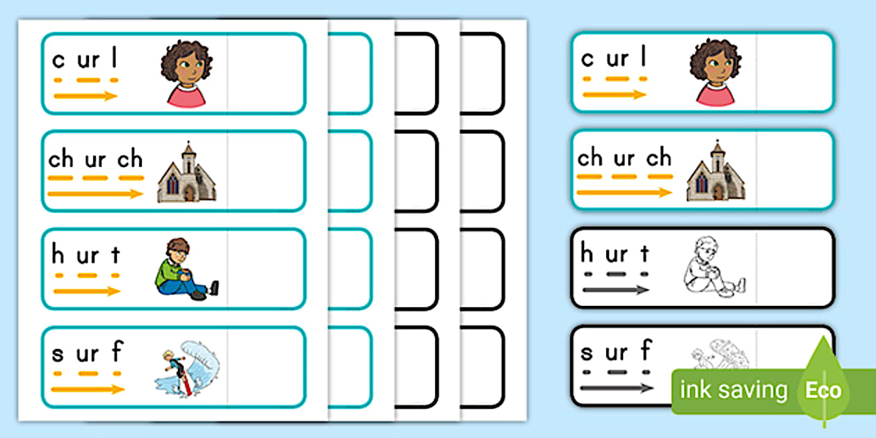 -ur Digraphs Read and Reveal Worksheet - ur Sound Words