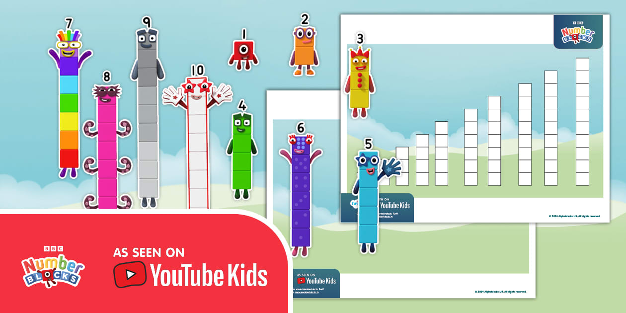 Numberblocks: Numbers 1-10 Cut and Stick Worksheet - Twinkl
