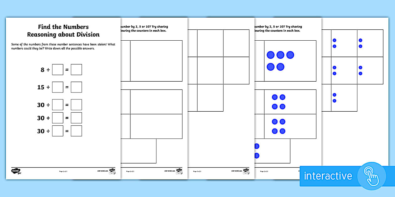 Year 2 Maths Reasoning About Division Homework Worksheet