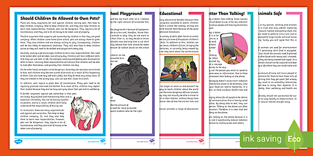 Persuasive Writing Reading Comprehension Resource Pack