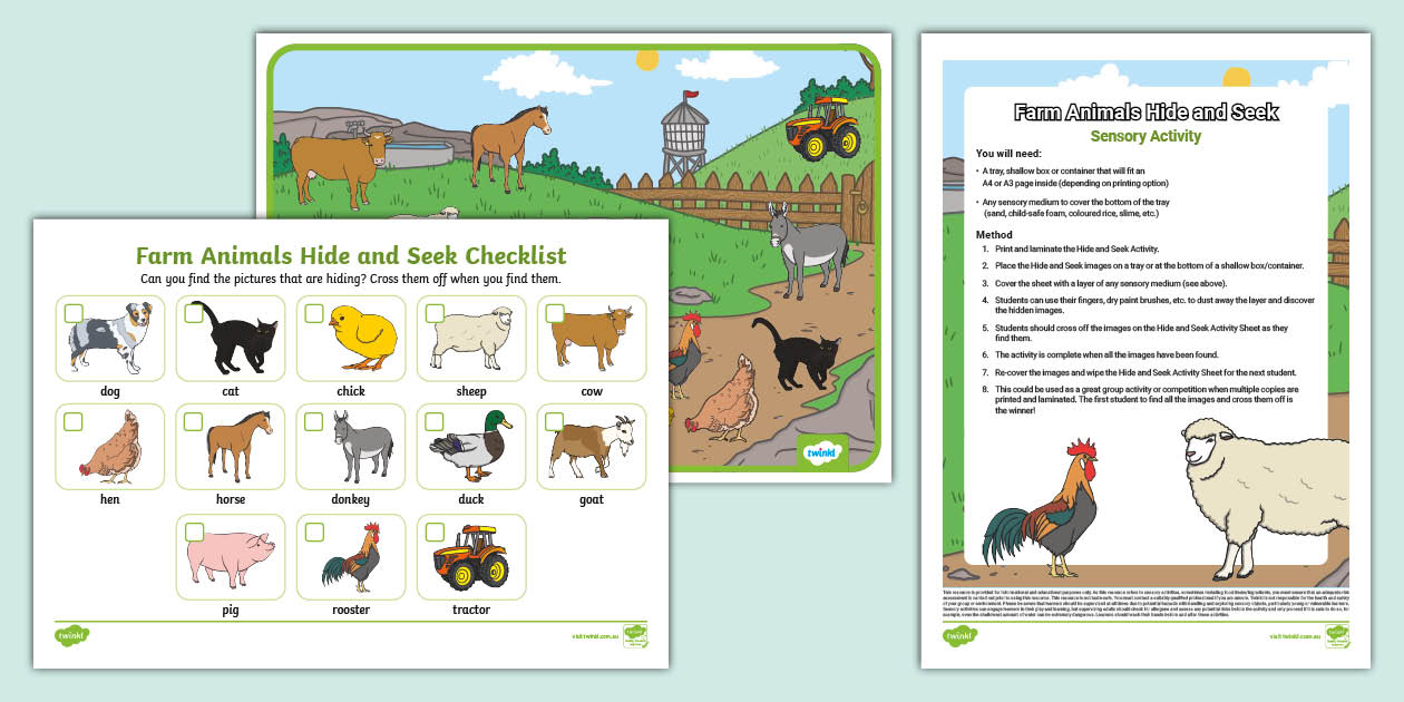 Farm Animals 'Hide and Seek' Sensory Activity