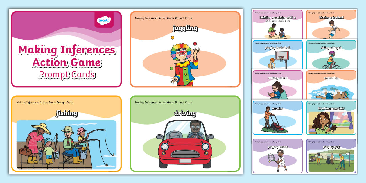 Making Inferences Action Game Prompt Cards | F-2 Literacy