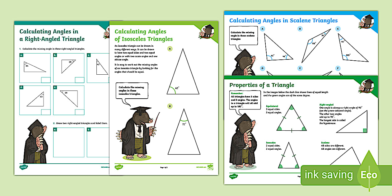 Calculating Angles in Triangles Resource Pack (teacher made)