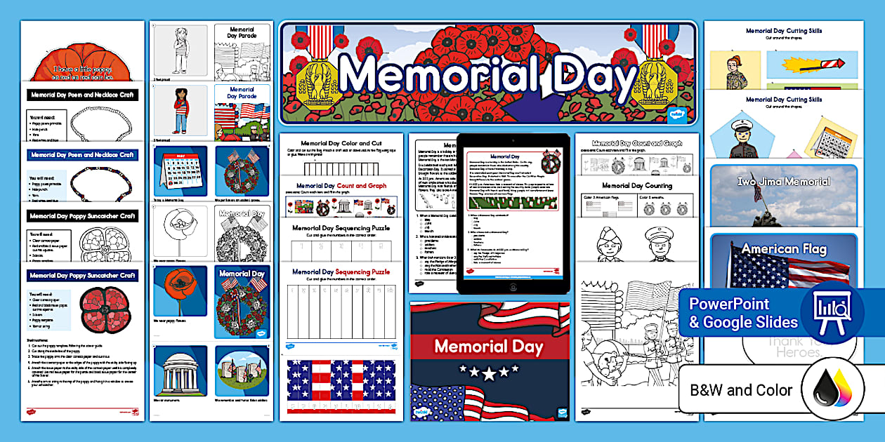 Memorial Day Printables Pack for K-2nd Grade | Twinkl USA