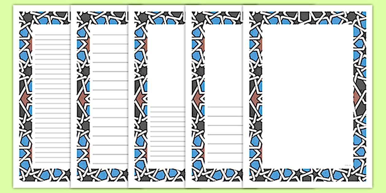 Golden Age of Islam Page Borders | Printable Resource