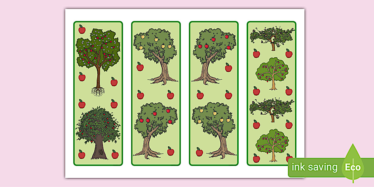 Colourful Apple Tree Bookmarks | Twinkl | Stationery | KS1