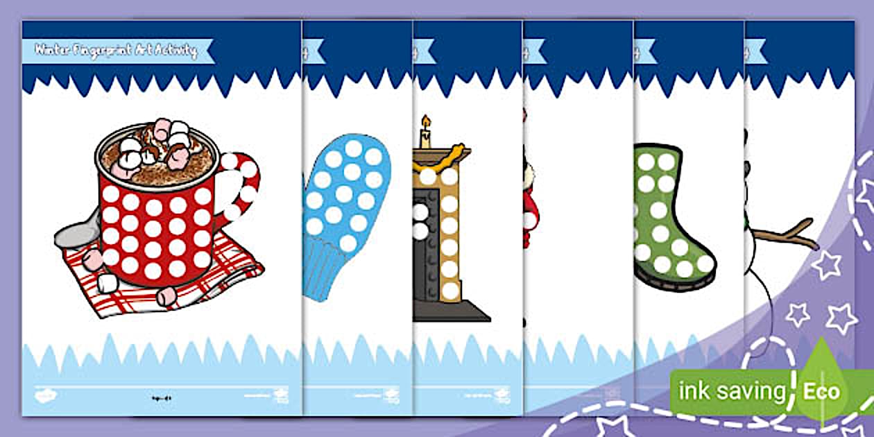 Winter Fingerprint Art Activity (teacher made) - Twinkl