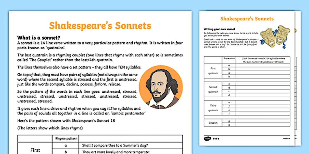 Black and White How to Write a Sonnet like Shakespeare Differentiated