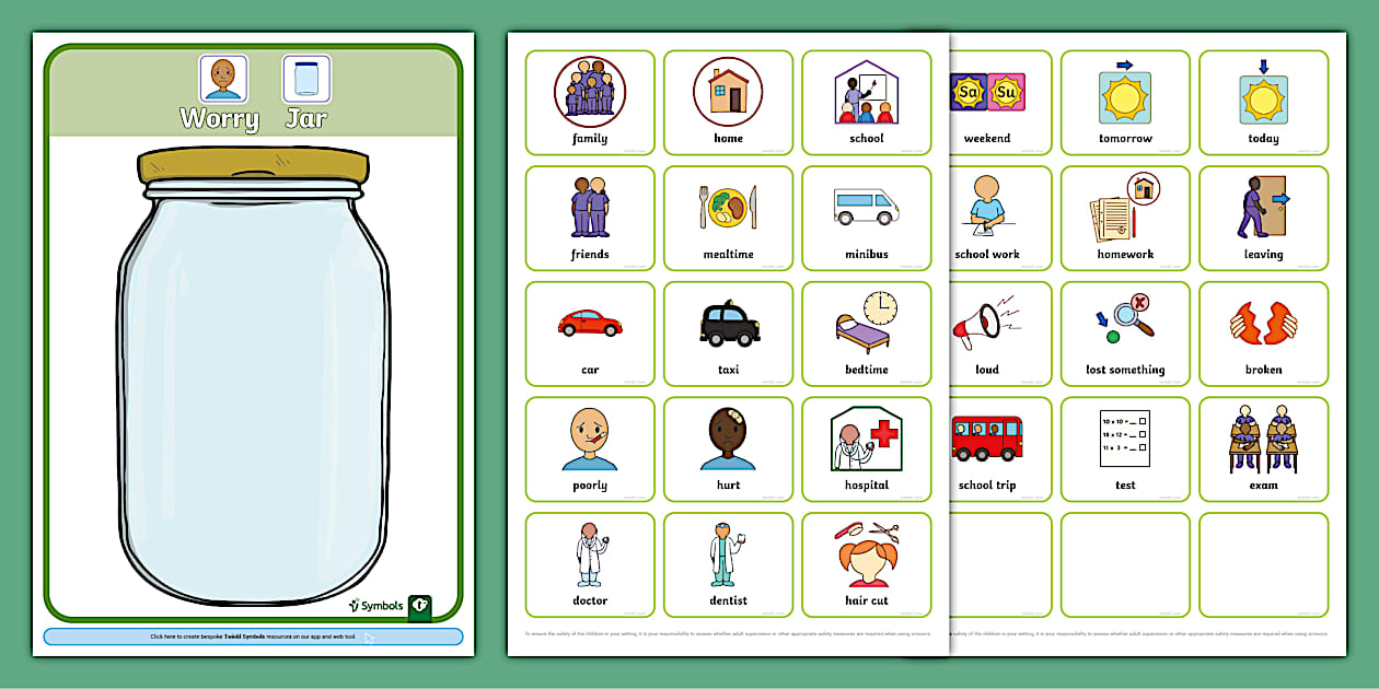 Twinkl Symbols: Worry Jar (teacher made) - Twinkl