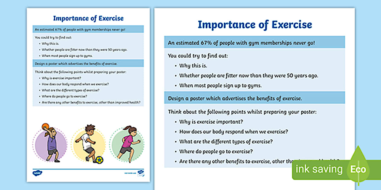 Editable Importance of Exercise Worksheet (teacher made)