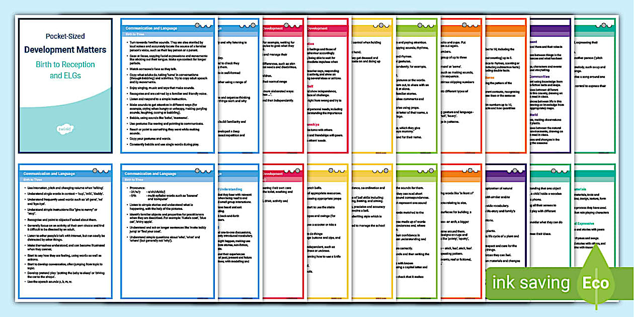 Black and White EYFS Pocket-Sized Development Matters: Birth to ...
