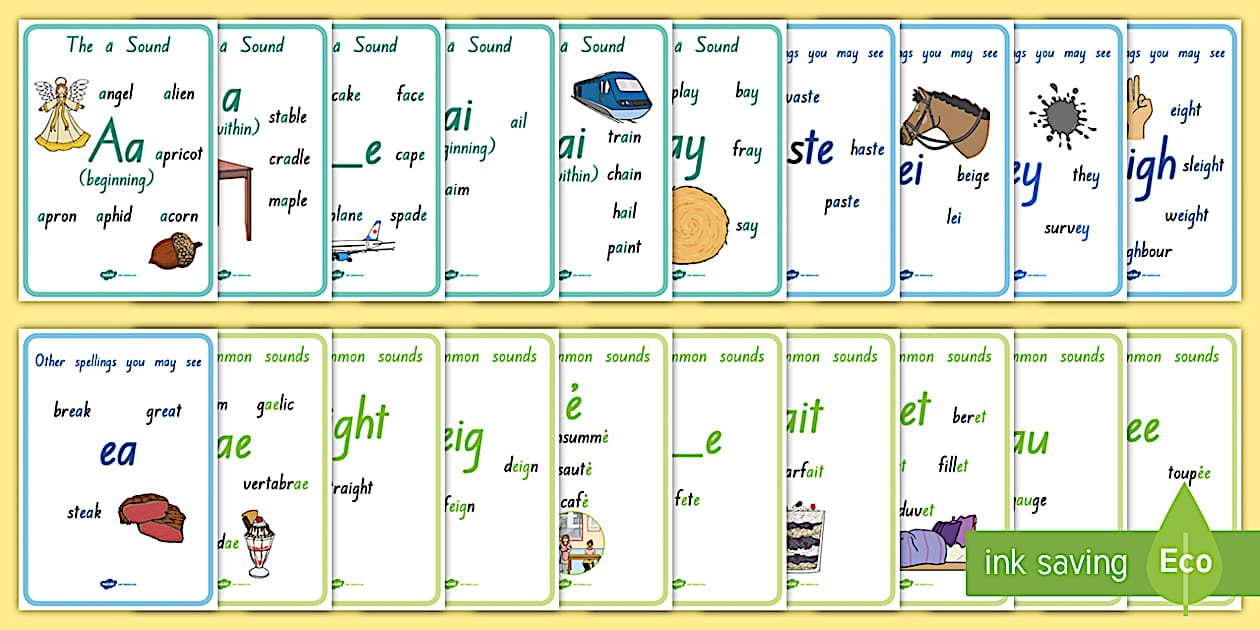 Dyslexic Long A Sound A4 Display Poster (teacher made)