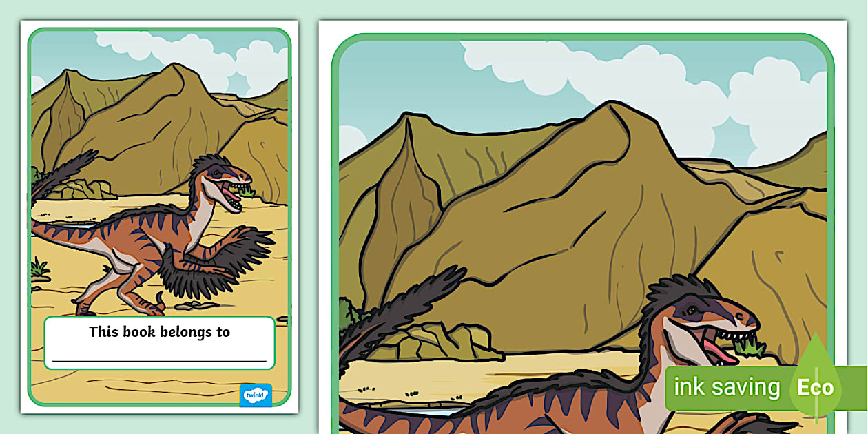 Velociraptor Book Cover | Twinkl | Book Covers | Stationery