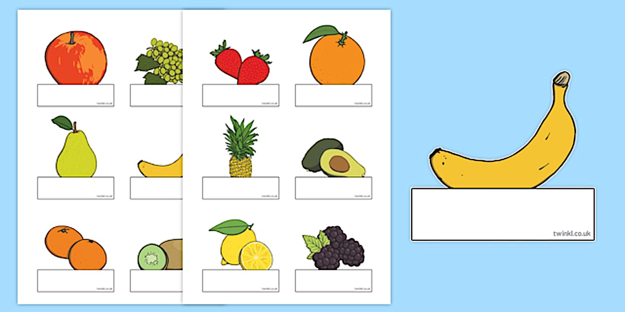 Editable Self-Registration Labels (Fruit) (teacher made)