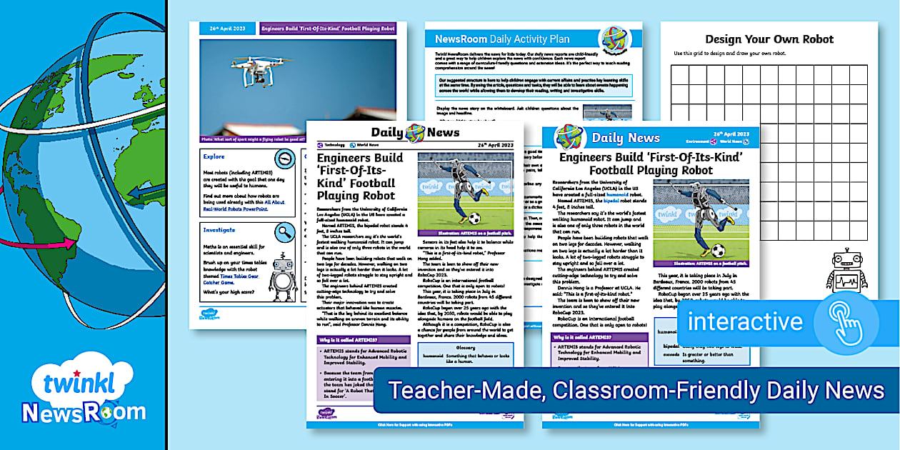 ‘First-Of-Its-Kind’ Football Playing Robot | Twinkl NewsRoom