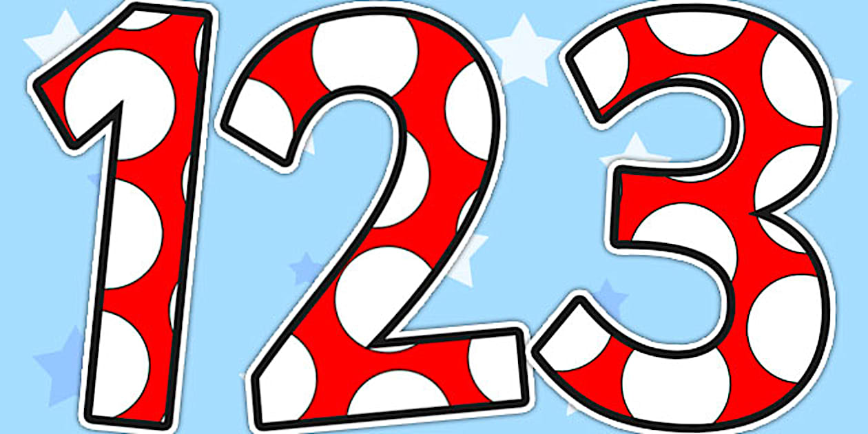 Red and White Spots Display Numbers (teacher made) - Twinkl