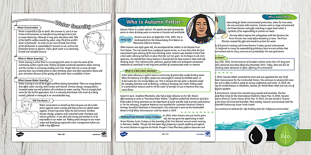 Water Conservation Reading Comprehension - Twinkl