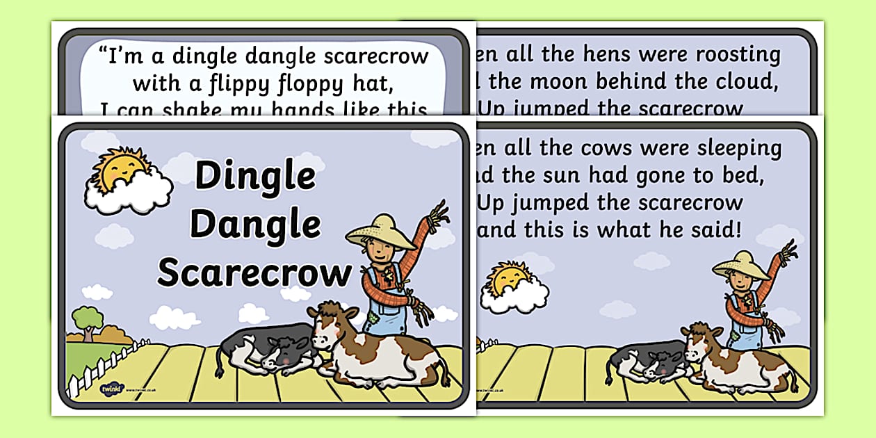 Dingle Dangle Scarecrow Nursery Rhyme (teacher made)