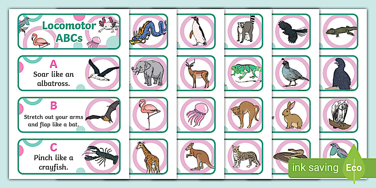 ABC Cards for Practising Locomotor Skills (teacher made)