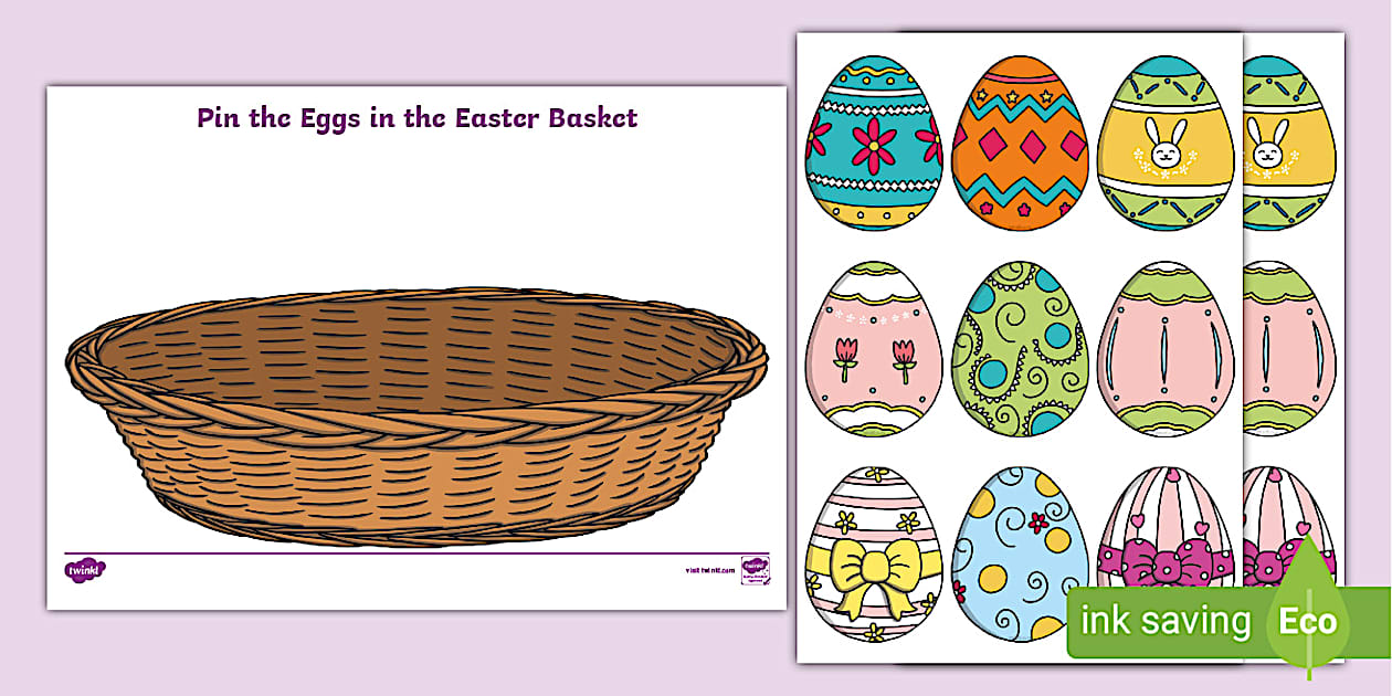 Pin the Eggs in the Easter Basket Activity (teacher made)
