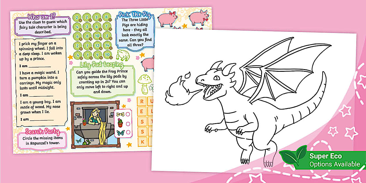 Fairy Tales Tiny Activity Mat Age 5 - 7 (Teacher-Made)
