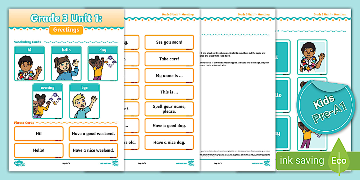 3. Sınıf İngilizce Kelimeler - MEB Kelime Kartları