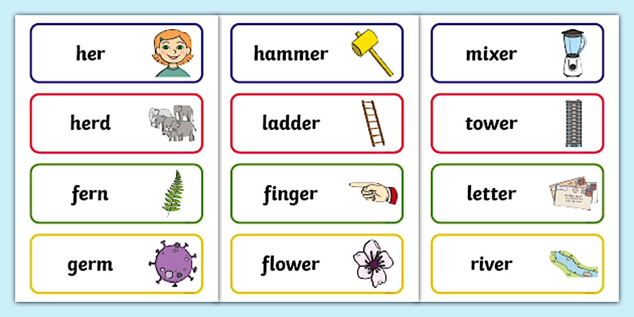 Dyslexic Er Sound Word Cards (teacher made) - Twinkl