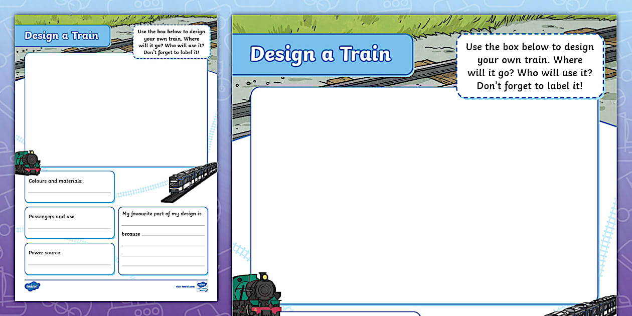 Design a Train Worksheet (teacher made) - Twinkl