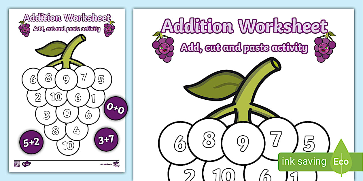 Addition Worksheet (teacher made) - Twinkl