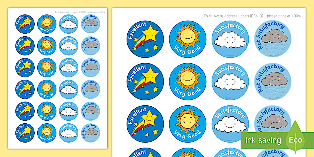 One Sunny Day Feedback Stickers (teacher made) - Twinkl