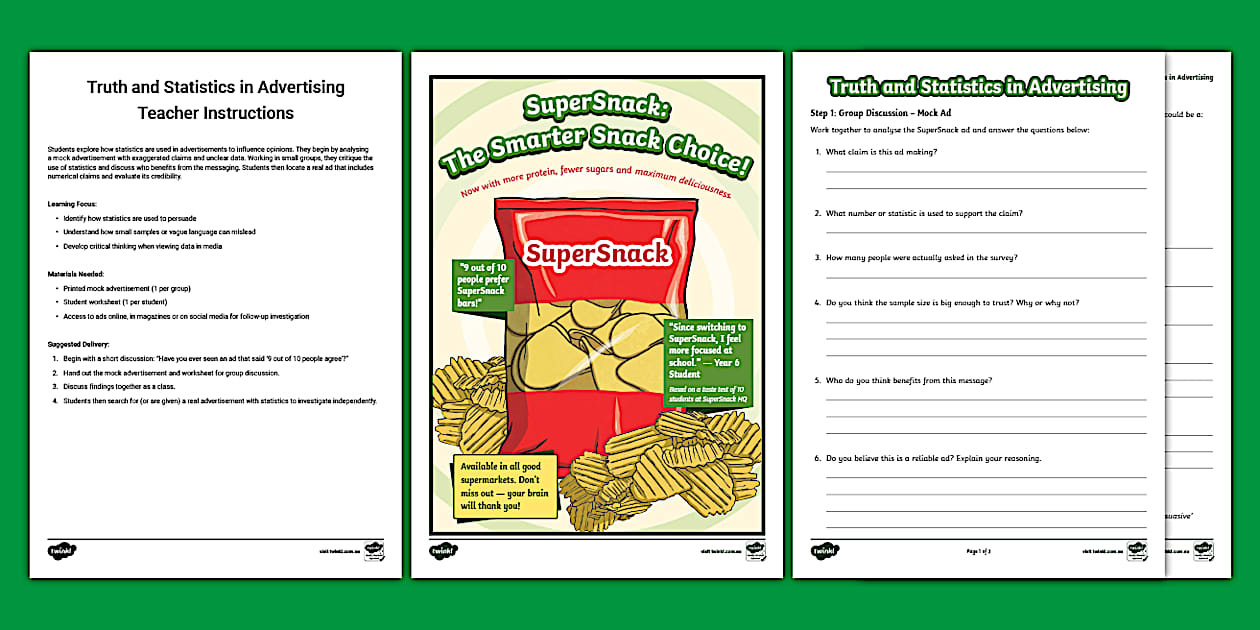 Truth and Statistics in Advertising (teacher made) - Twinkl