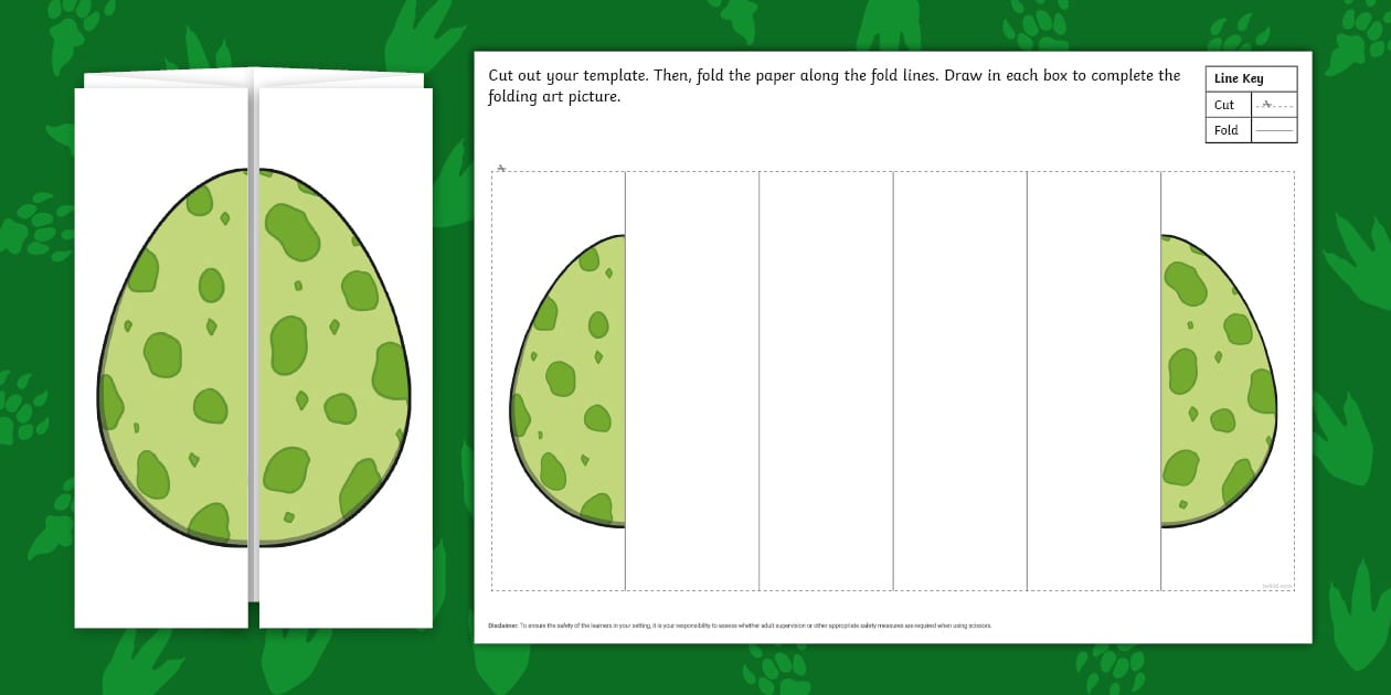 Dragon Egg Folding Art Template (teacher made) - Twinkl