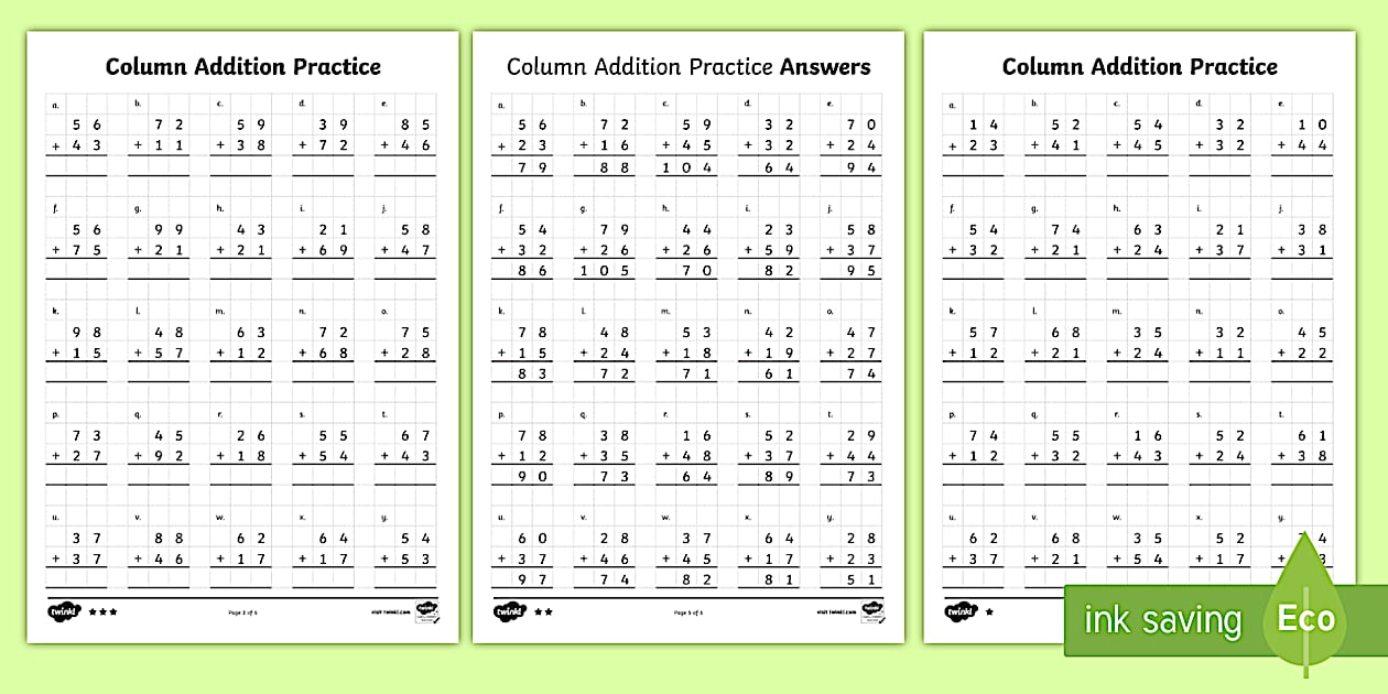 2-Digit Addition Worksheet | Twinkl Resources - Twinkl