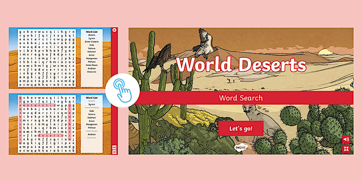 World Deserts Interactive Word Search (teacher made)