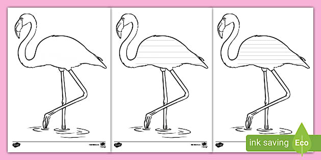 KS1 Flamingo Writing Template (teacher made) - Twinkl