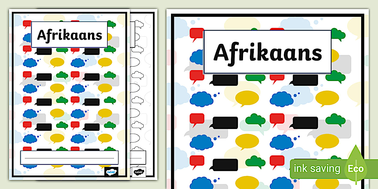 Afrikaans Book Cover | Afrikaans Voorblad | Twinkl ZA