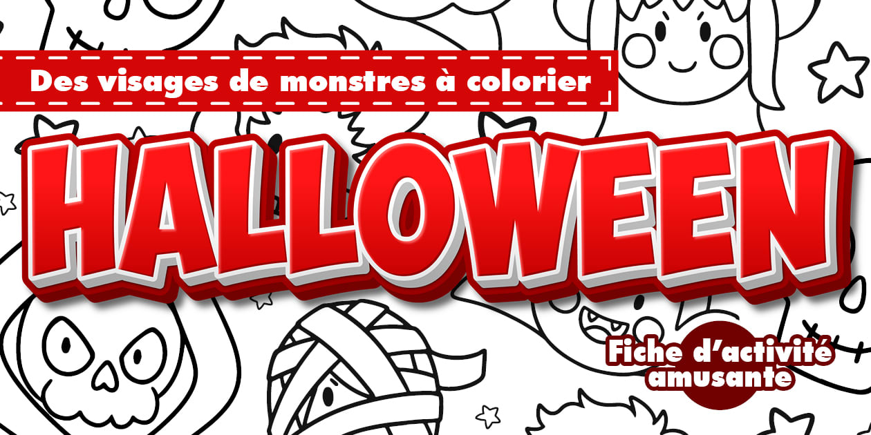 Coloriage : Visages de monstres d'Halloween