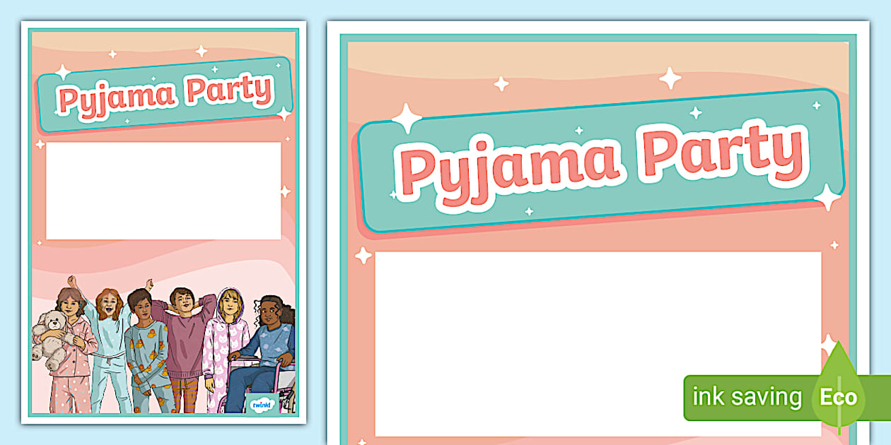Pyjama Party Display Poster - Celebrations (teacher made)