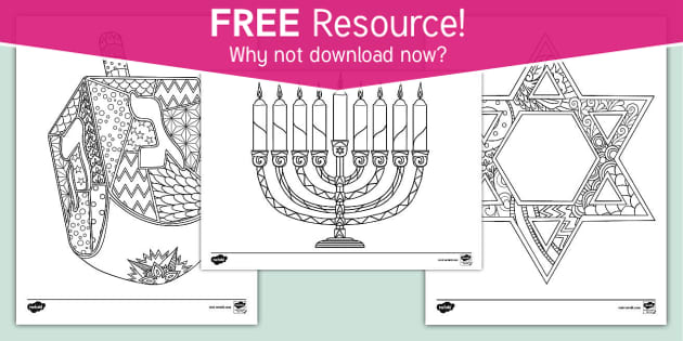 FREE Printable Hanukkah Mindfulness Coloring Pages | Twinkl