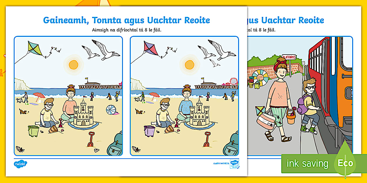 Aimsigh na difríochtaí- Gaineamh, Tonnta agus Uachtar Reoite