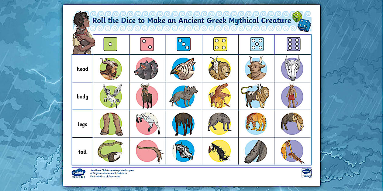 Roll Ancient Greece Monsters KS2 Activity (teacher made)