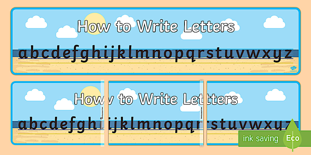 Precursive Letter Formation Display Banner Sand, Sea, Cloud