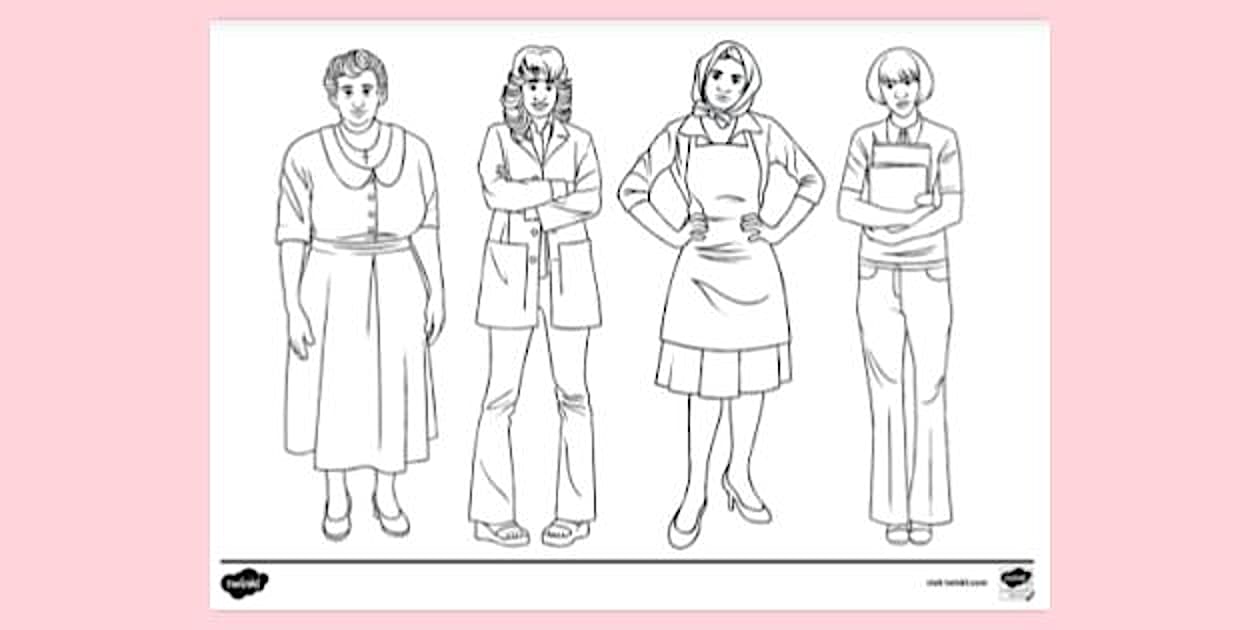 Women Colouring Sheet | Colouring Sheets (teacher made)