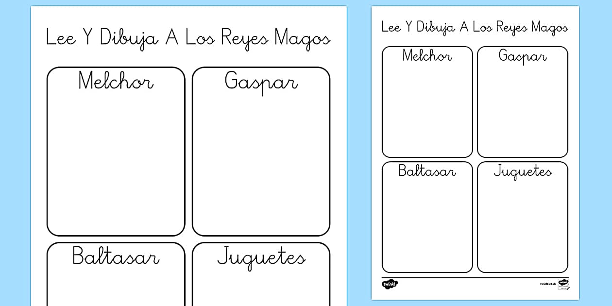 Dibuja a los Reyes Magos Ficha de leer y dibujar-Spanish