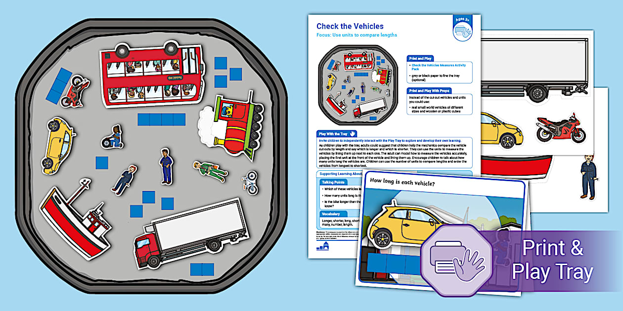 Measuring Length Tuff Tray | Print and Play Tray | Twinkl