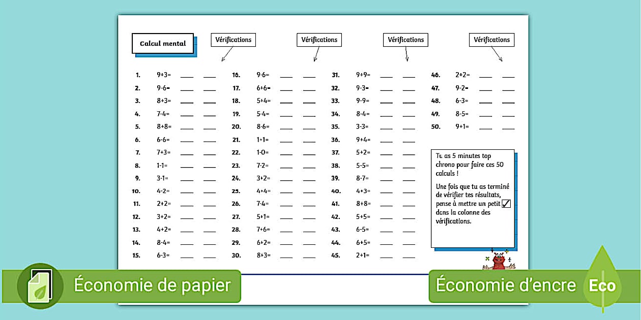 Calcul mental (teacher made) - Twinkl