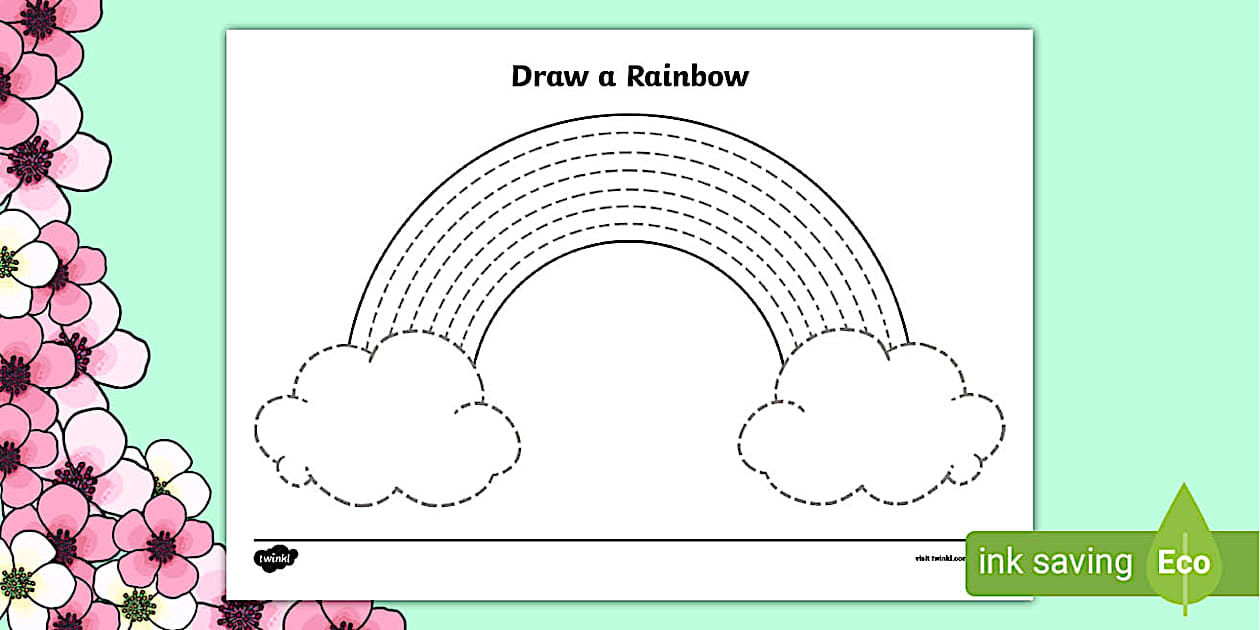 EYFS Draw a Rainbow Pencil Control Activity - Twinkl