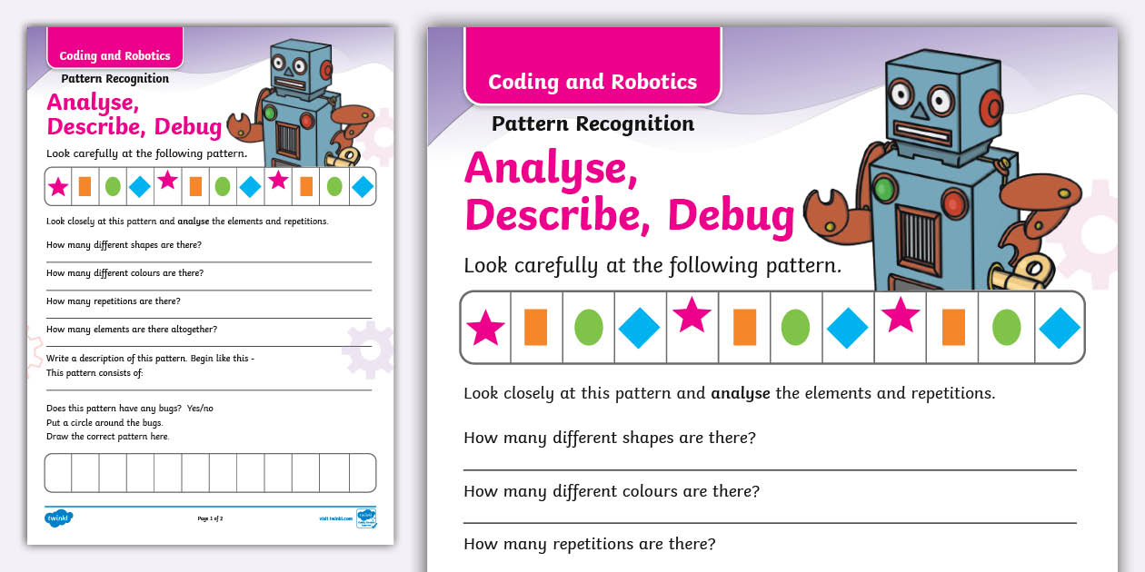 Robotics and Coding Analyse Describe and Debug - Twinkl